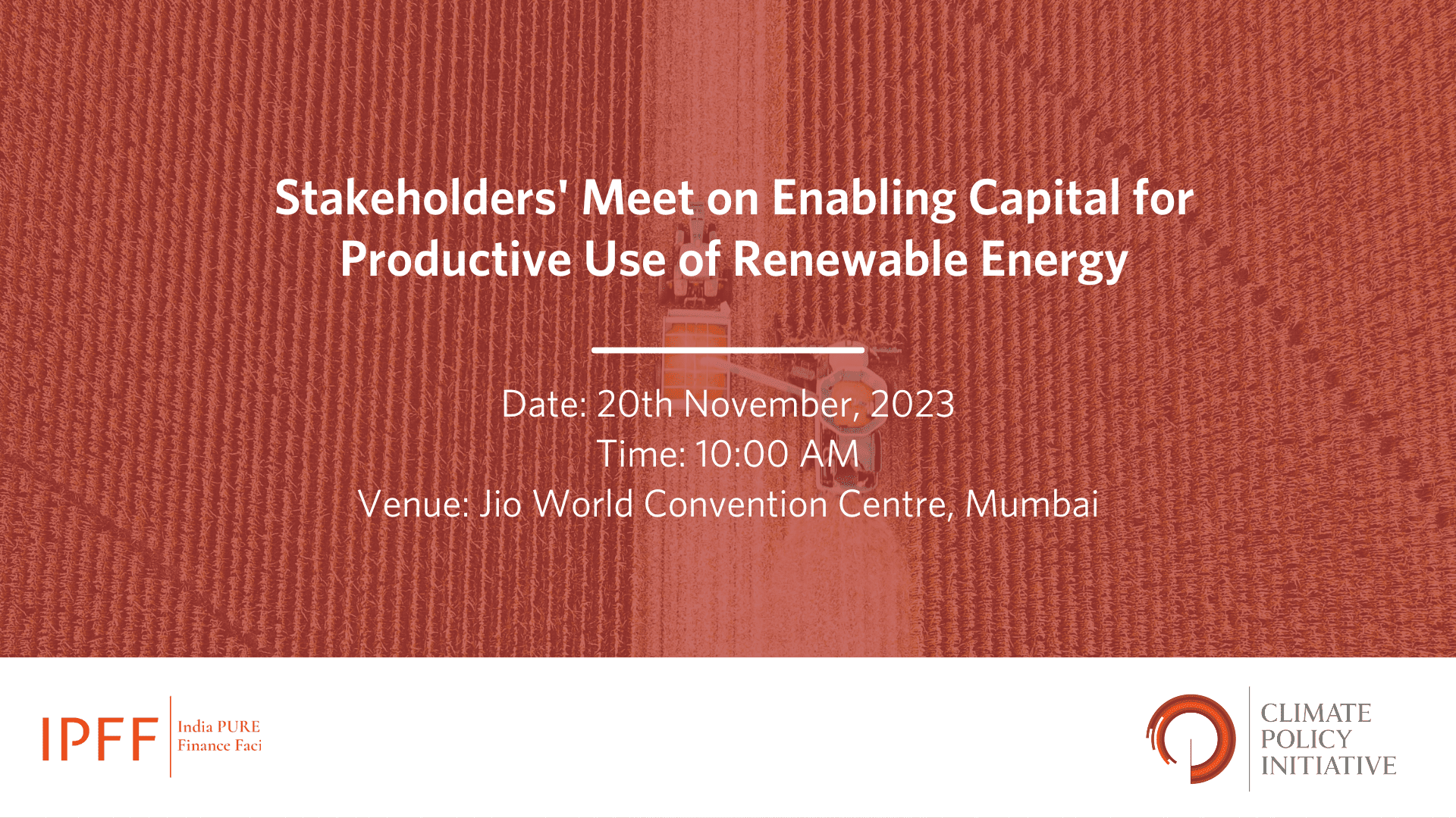 Stakeholder's Meet - Enabling Capital for Productive Use of Renewable ...
